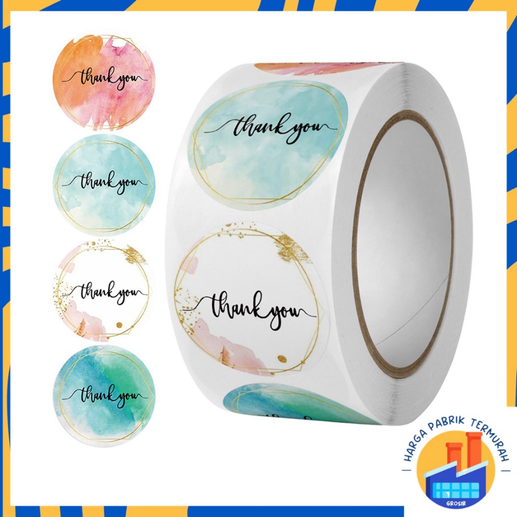 Jual HPT Sticker Thank You Roll Isi 500 Pcs Stiker Terima Kasih Warna ...