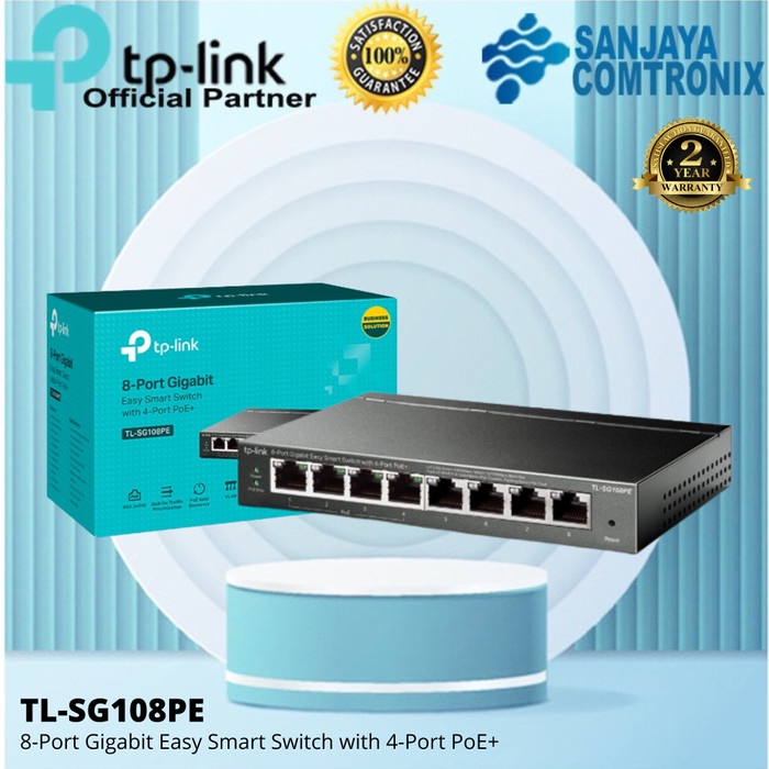Jual TP-LINK TL-SG108PE 8-PORT GIGABIT EASY SMART SWITCH WITH 4-PORT ...