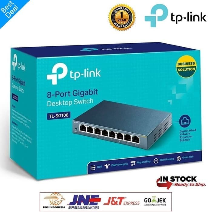 Jual TP-LINK SWITCH HUB 8 PORT TP-LINK TL-SG108 GIGABIT STEEL CASE ...