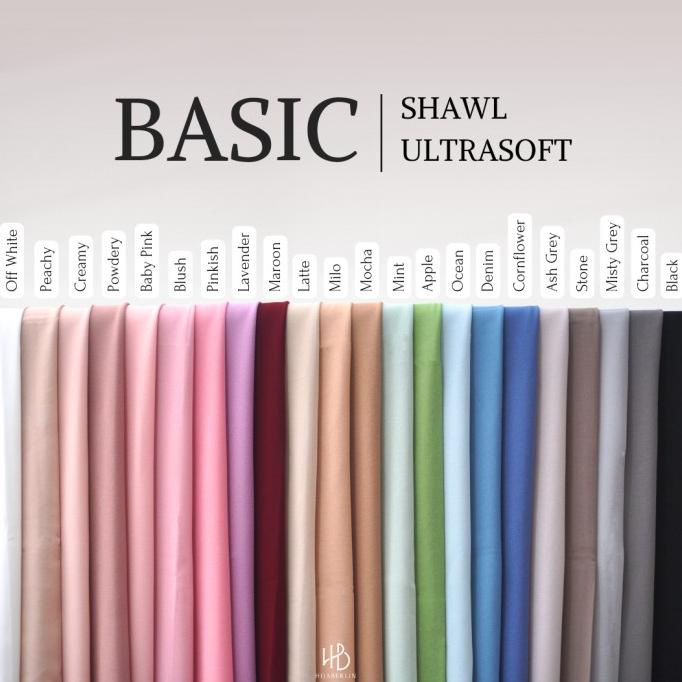 Jual New Basic Shawl Ultrasoft Hijaberlin - 1 Pashmina Polos Gift Hampers Kado Limited Edition ...