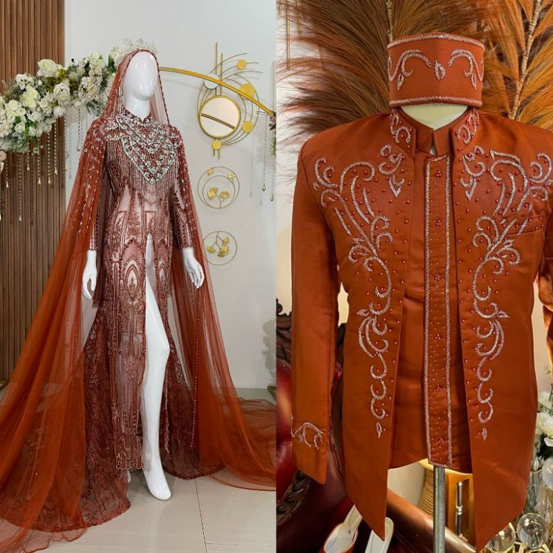 Jual NEW GAUN PASANGAN SLIM DRESS PREMIUM//GAUN CANTIK MEWAH BEREKOR ...