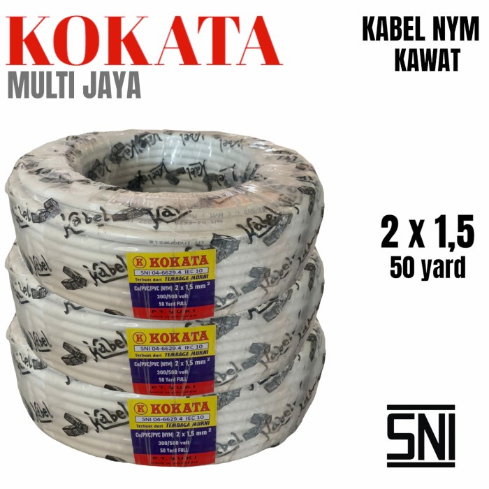 Jual Kabel Listrik / Kabel Nym Kawat Sni Asli Tembaga Ukuran 2X1,5Mm ...