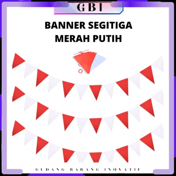 Jual GBI Bendera Merah Putih Segitiga 9 Pcs Ulang Tahun Kemerdekaan Agustus Banner Bunting Flag ...