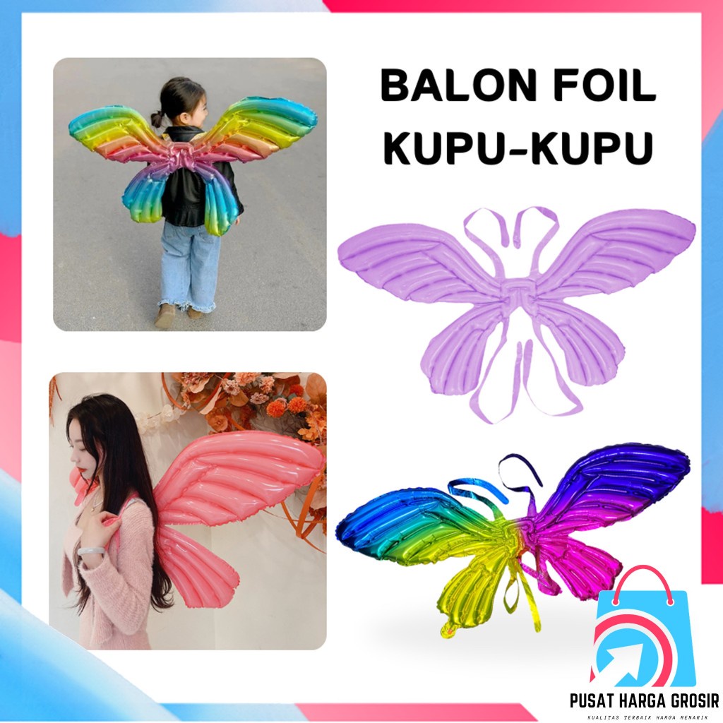 Jual PHG - Balloon Butterfly Fairy Wing Balloons Theme Birthday Hanging ...
