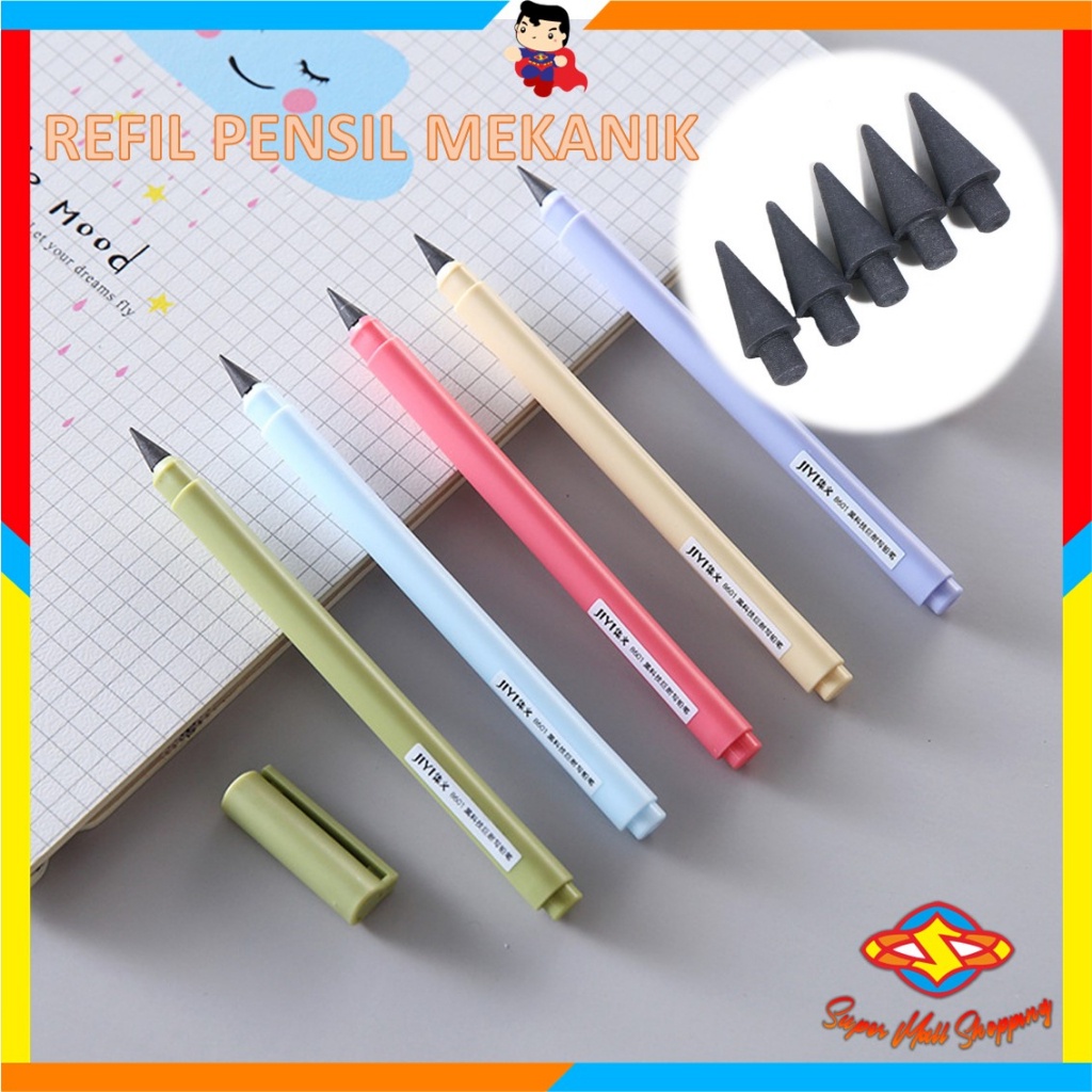 Jual SMS Pensil Eternal Tanpa Isi Warna Macaroon Pensil Abadi Tak Bisa ...