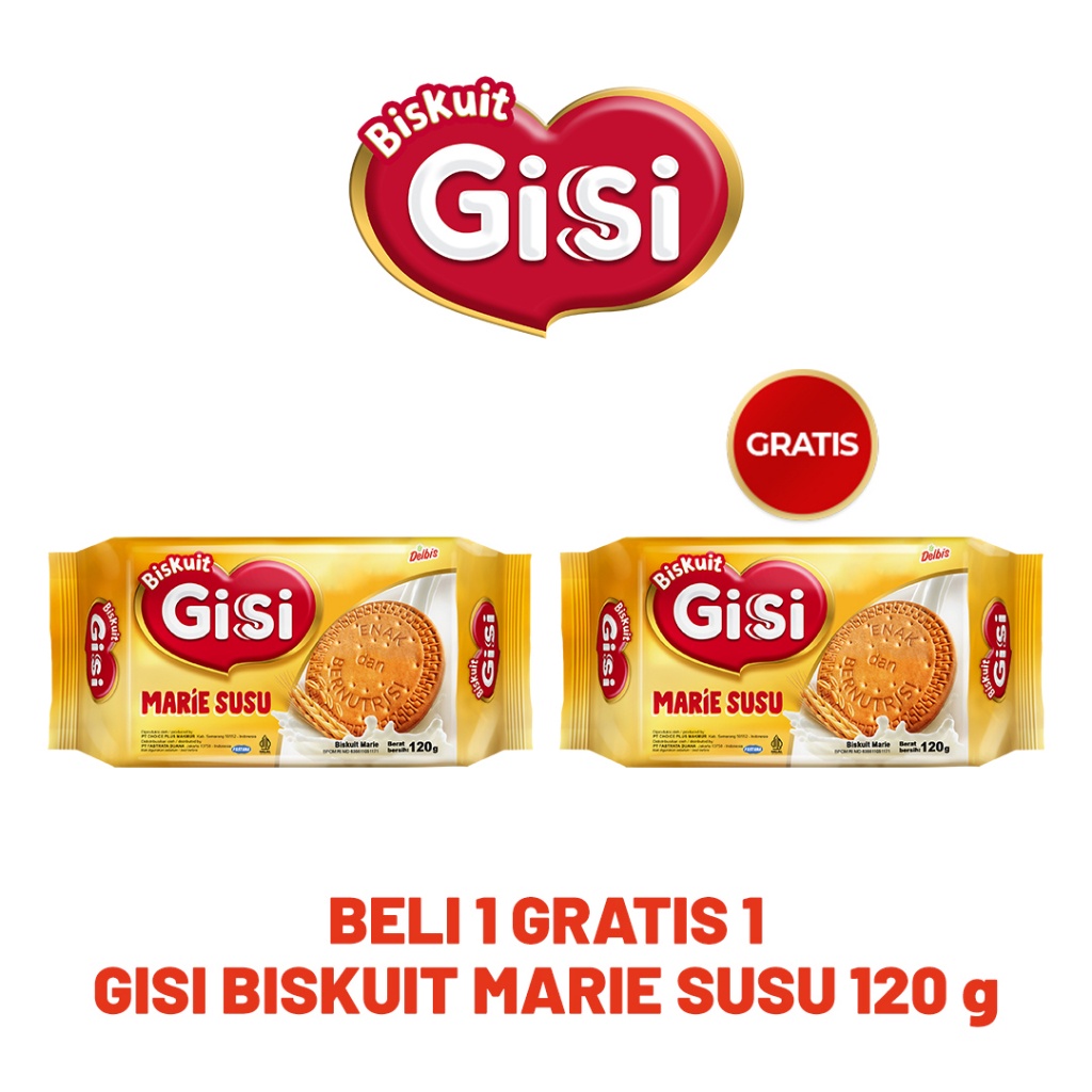 Jual [BUY 1 GET 1] GISI Biskuit Marie Susu 120g | Shopee Indonesia