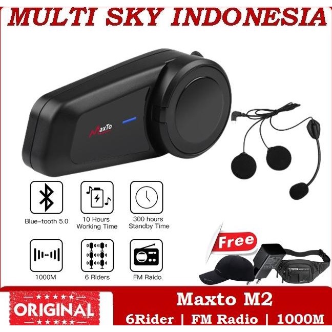 Jual Maxto M2C Intercom Bluetooth Helm 6 Rider Party Call Alt M2 EJEAS ...