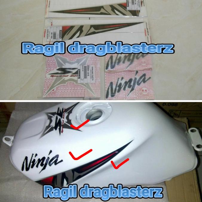 Jual stiker/striping tangki set new ninja rr SE putih 2013 original ...