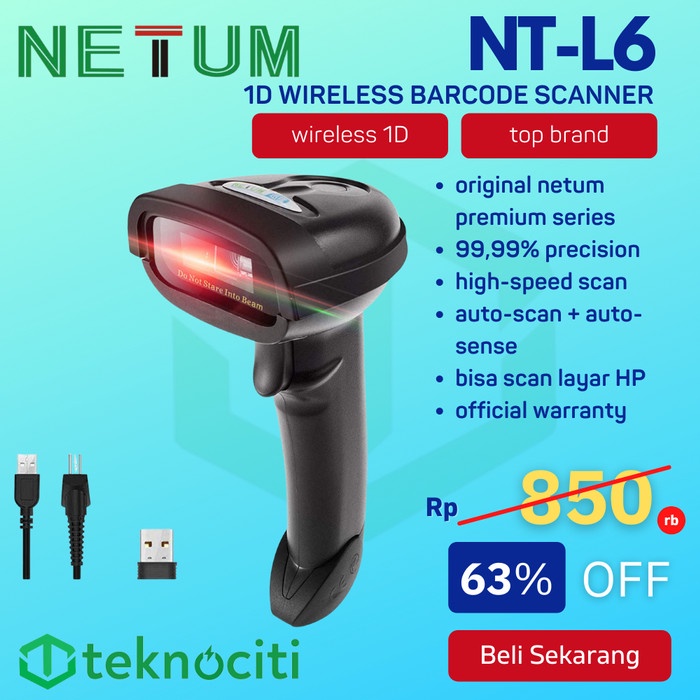Jual Netum Wireless Bare Scanner 1D - Long Range Scan Ready | Shopee ...