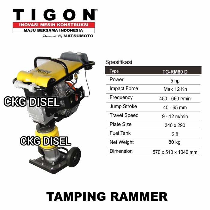 Jual Stemper Kuda Tigon Diesel Tg-Rm80D Tg-Rm80 D Engine Diesel Solar ...