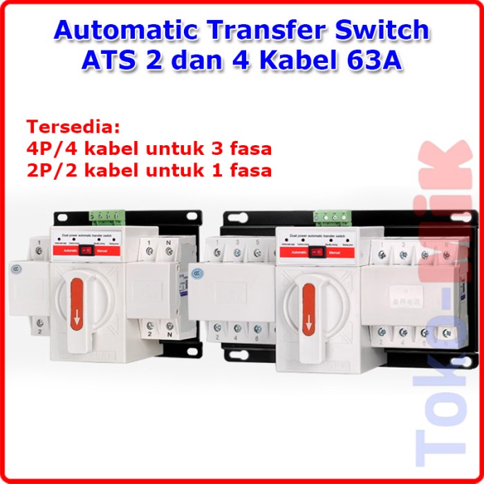 Jual ATS Automatic Transfer Switch 63A 2P 4P Otomatis PLN Gensel Inverter | Shopee Indonesia
