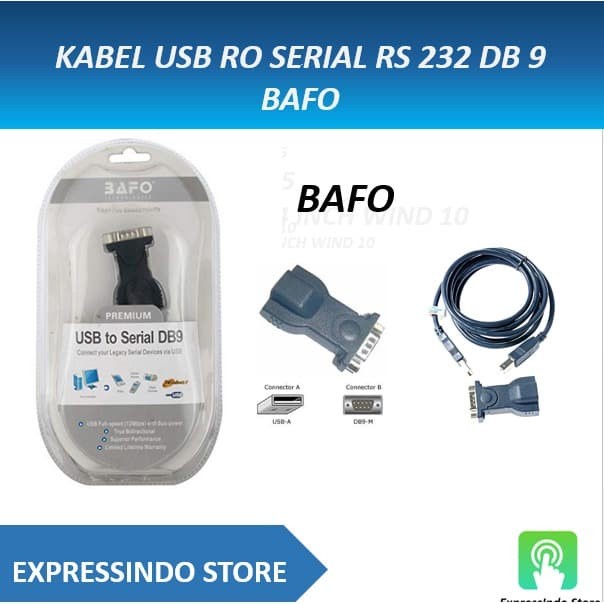 Jual Kabel Serial RS232 DB9 Ke USB (Bafo Konverter USB To Serial DB9 ...