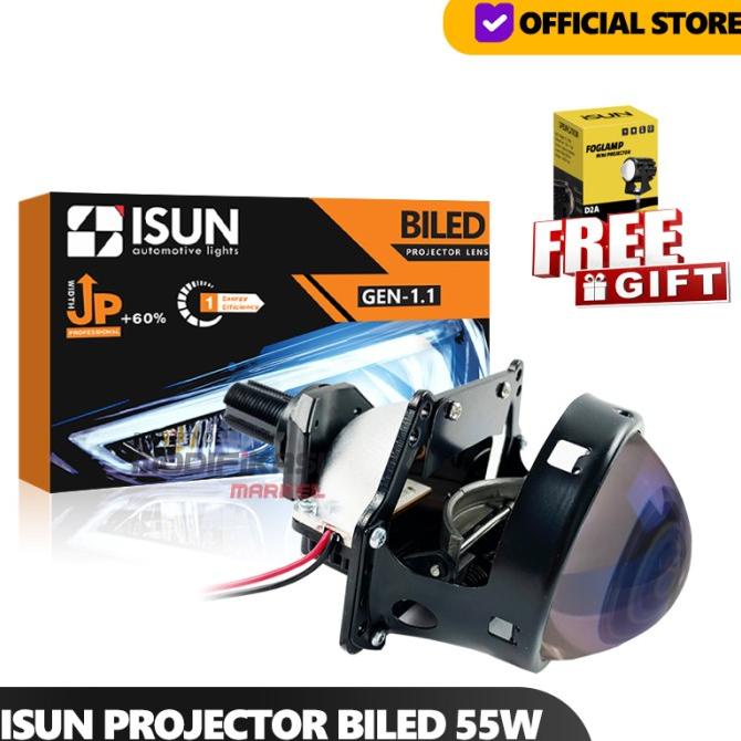 Jual Lampu Projector BILED iSUN 2.5 Inch 3 Inch Blue Lens Projie DC12V ...