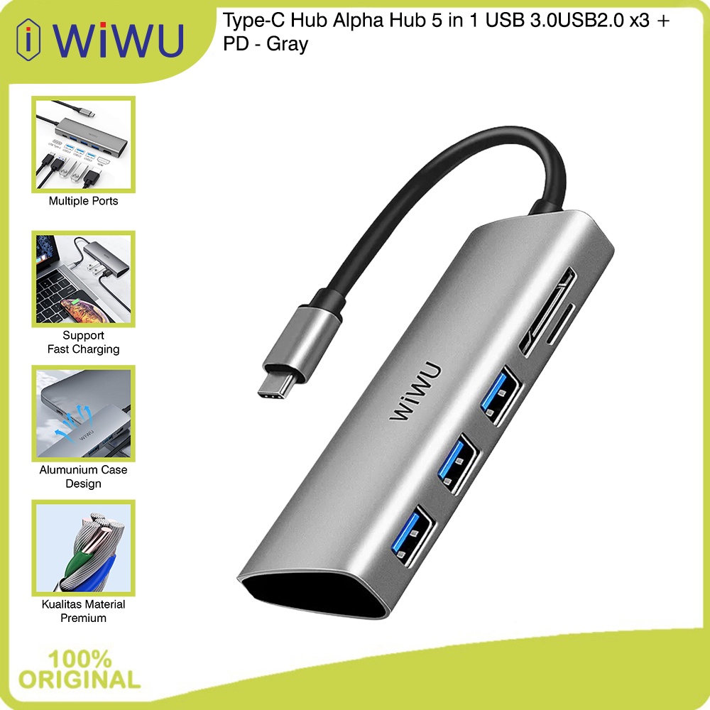 Jual High Speed Type C Hub 5 in 1 Adapter Windows Mac Linux USB 3.0 PD | Shopee Indonesia
