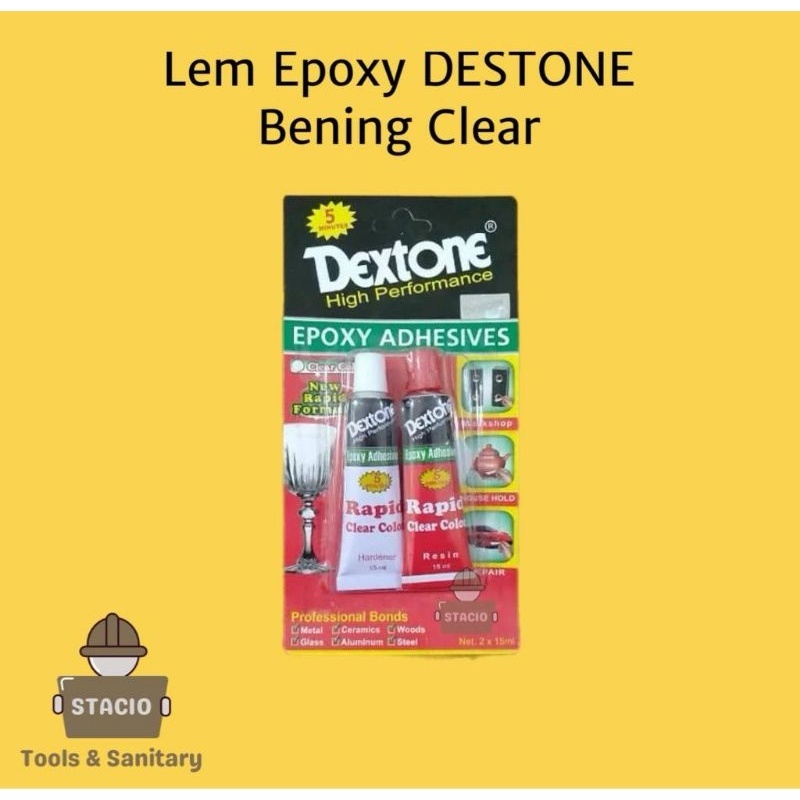 Jual Dextone Lem Epoxy Rapid Clear Bening 5 Menit Lem Besi Epoxy 30ml ...