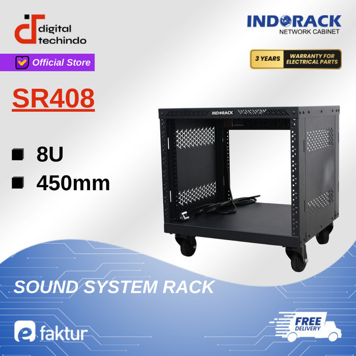 Jual SR408 Audio Rack 8U INDORACK Depth 450mm Audio Sound System Rack ...