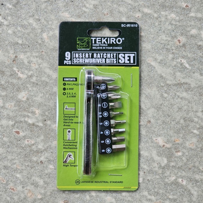 Jual Tekiro Insert Ratchet Screwdriver 9 Pcs Bits Obeng ratchet Gagang ...