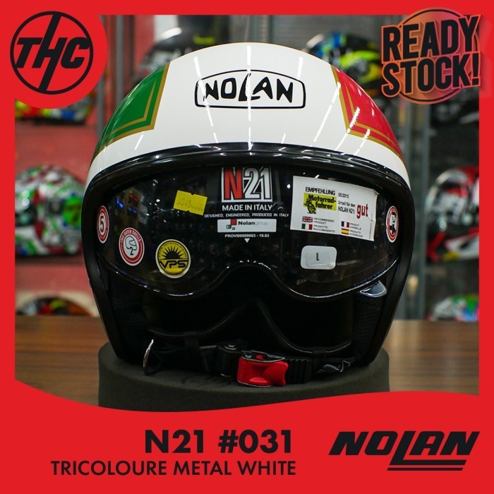 Jual [Ori] Nolan N-21 031 Classic Tricolore Metal White N21 Berkualitas | Shopee Indonesia
