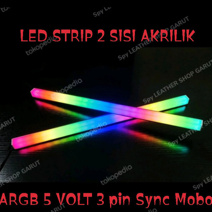 Jual LED Strip ARGB 5 Volt 3 Pin Sync Mobo Akrilik 1,7 cm x custom ...