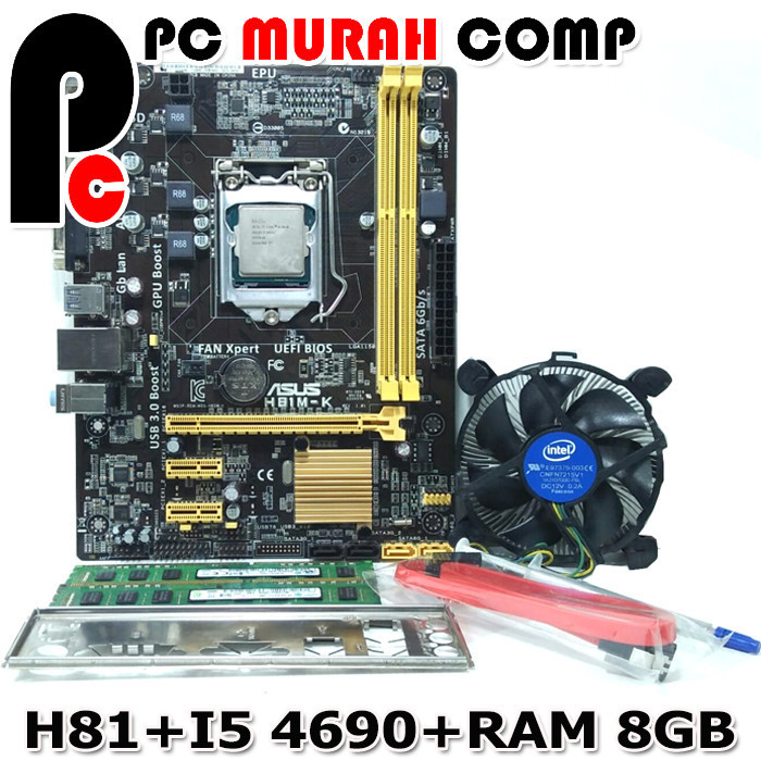Jual Mainboard Motherboard Mobo H81 dengan Processor dan Ram 8gb ...