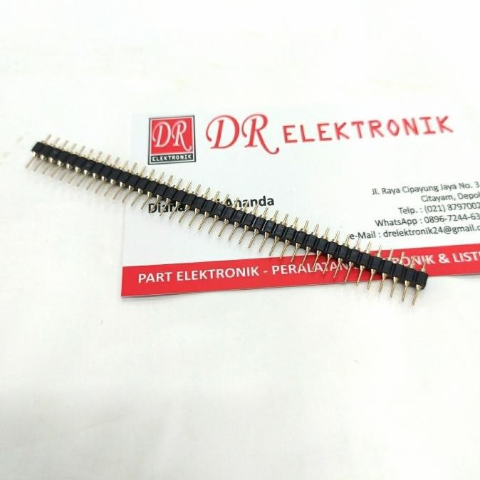Jual Diskon Male Header Bulat 1x40 GOLD 40p bagus 2.54mm round hole ...