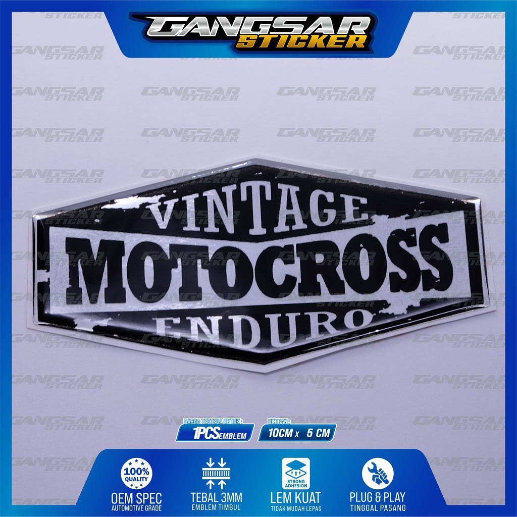 Jual Emblem logo vintage motocross / emblem timbul trail vintage ...