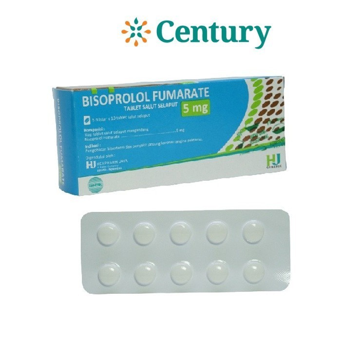 Jual BISOPROLOL 5MG TABLET 10'S GENERIK HJ / DARAH TINGGI / HIPERTENSI ...