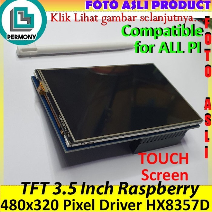 Jual Lcd 3.5 Inch Raspberry Pi 480X320 Hx8357D Tft Touch Screen Display ...