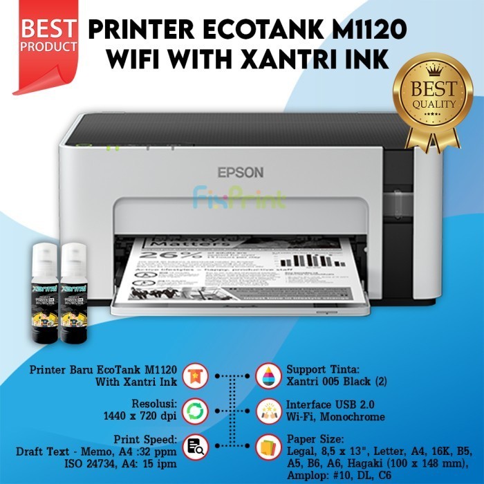 Jual Epson Ecotank Monochrome M1120 Wi-Fi Ink Tank Printer Best ...