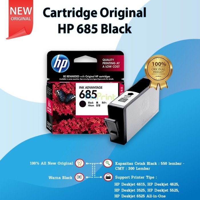 Jual Cartridge Original Hp 685 Black Cz121Aa, Tinta Printer Hp Deskjet ...