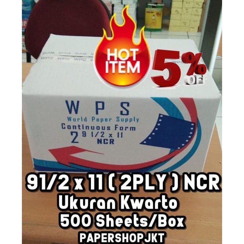 Jual WPS Continous Form 91/2 x 11 2 Ply ( K2 WPS ) NCR | Shopee Indonesia