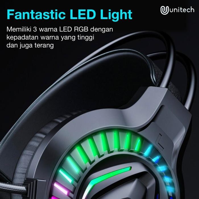 Jual NEW HEADSET GAMING LED RGB UNITECH KAIZEN OVER-EAR GAMING HEADSET ...