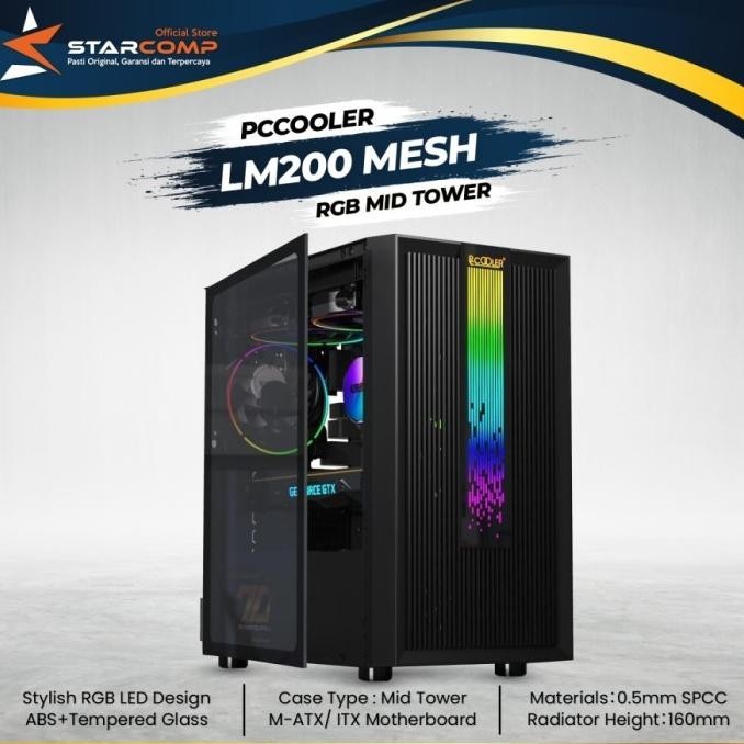 Jual PCCOOLER PLATINUM LM200 MESH RGB GAMING CASE PC COOLER | Shopee ...