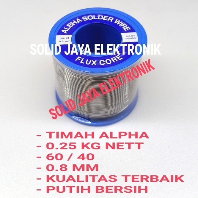 Jual timah alpha alpa tenol kawat patri flux cored solder wire 0.8mm 60 ...