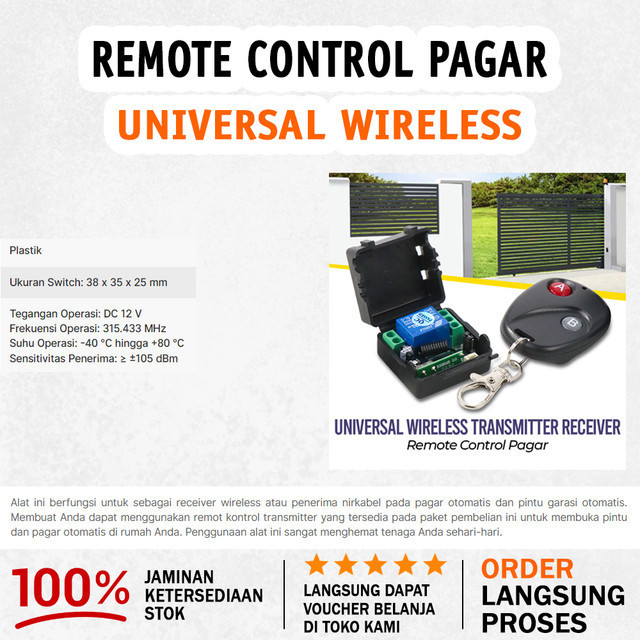Jual Modul Remote Pagar Garasi | Membuka Otomatis Koneksi Wireless ...