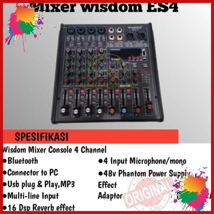 Jual mixer wisdom es 4 channel mixer wisdom es-4 4ch (kwj) | Shopee ...