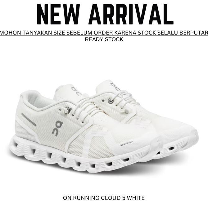 Jual ON RUNNING CLOUD 5 WHITE | SEPATU LARI PRIA DAN WANITA | Shopee ...