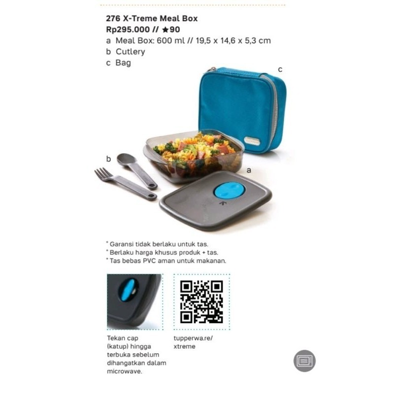 Jual TUPPERWARE Xtreme Meal Set Tempat Makan Bekal Lunch Box dengan ...