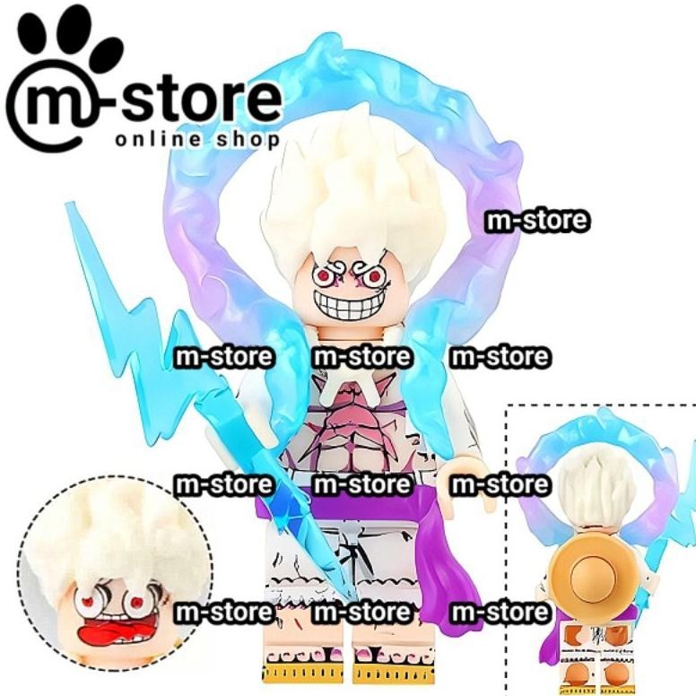 Jual [MAINAN] brick one piece luffy gear 5 sun god nika mini toy figure ...