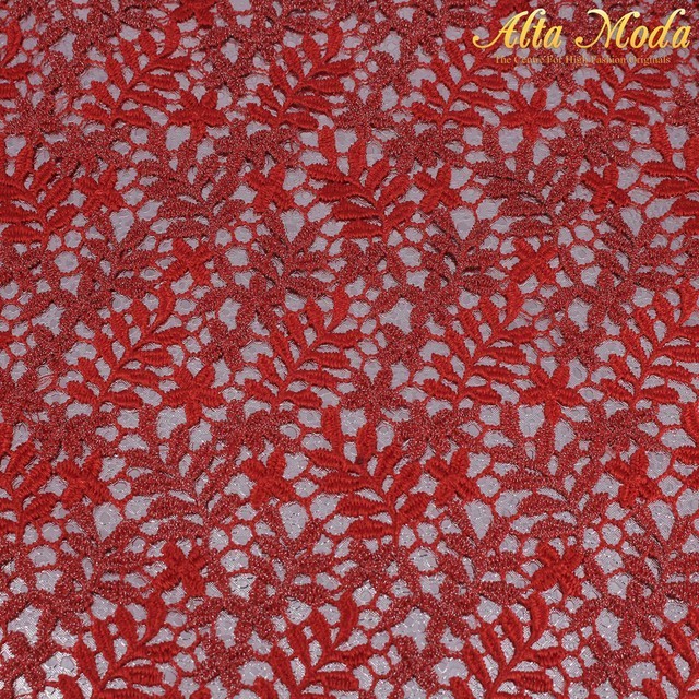 Jual Sahi Chemical Lace Merah Motif Daun Tangkai Quality Import (Alta ...