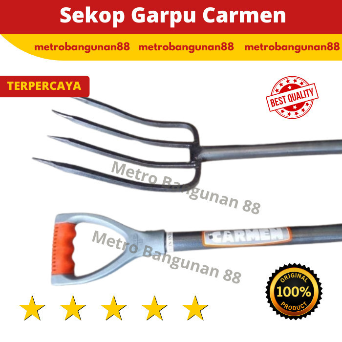 Jual Sekop Garpu Carmen Garuk Tanah Garukan Besi Alat Kebun | Shopee ...