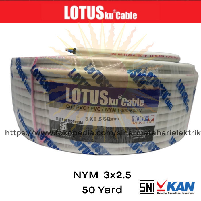 Jual Kabel listrik Lotusku Lotus 3x2.5 3x2,5 NYM Setara Supreme 50 Y ...
