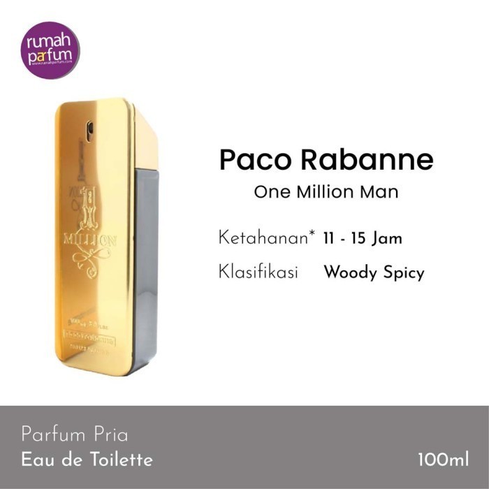 Jual PACO RABANNE ONE MILLION MAN 100 ML | Shopee Indonesia