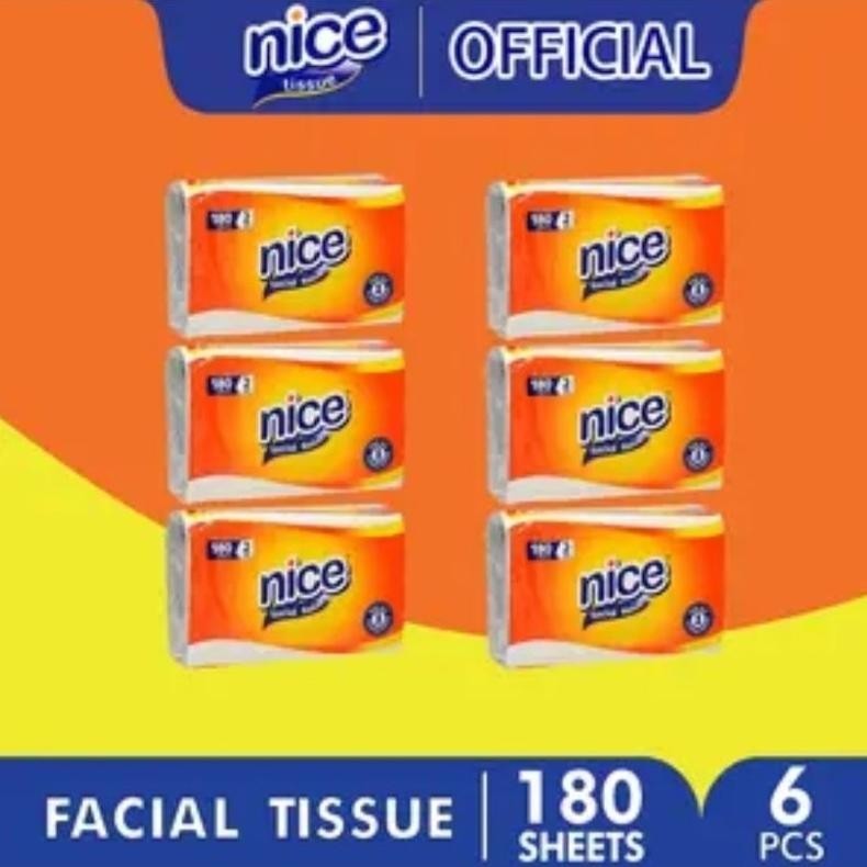Jual tissue NICE 180 sheet ( PAKET 6 pcs ) | Shopee Indonesia