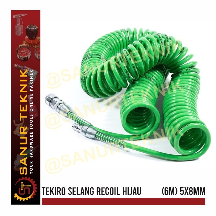 Jual Selang Recoil Hijau 6m / Selang Angin / Recoil Hose GREEN 6 m ...