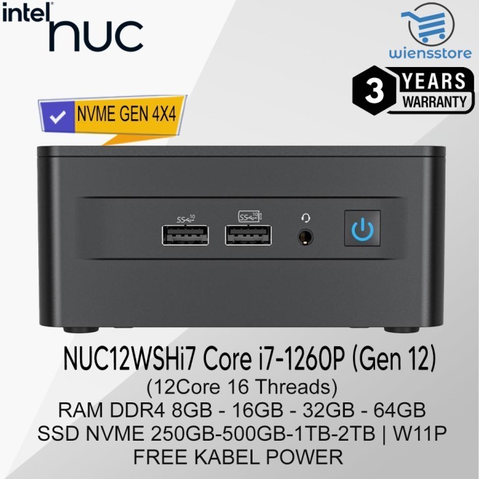 Jual MINI PC INTEL NUC i7 GEN 12 FULLSET+RAM+SSD+W11 NUC12WSHi7 ...