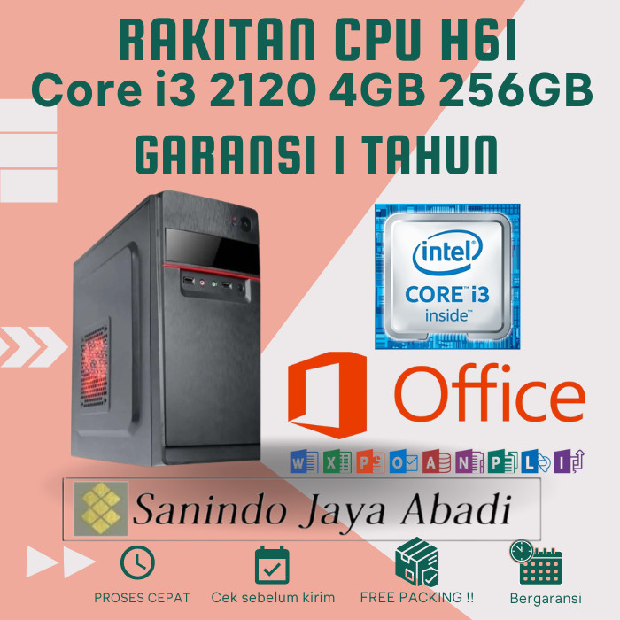 Jual RAKITAN CPU H61 - B75 Core i3 2120 4GB HDD 256GB SSD FULL BARU GARANSI | Shopee Indonesia