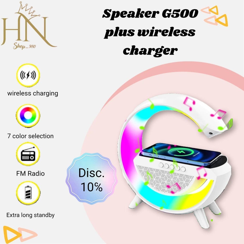 Jual Speaker G500 pengisi daya nirkabel multifungsi, 10W pada LED USB Speaker Bluetooth | Shopee ...