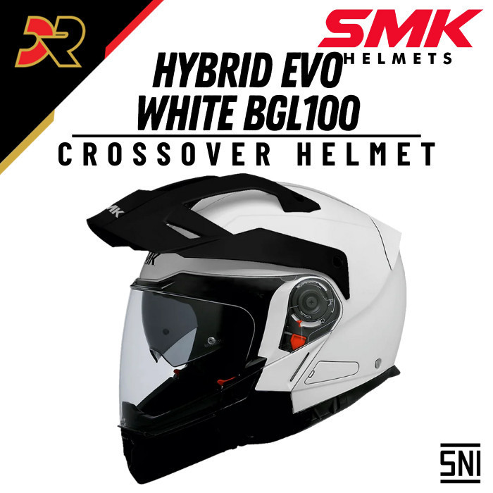 Jual HELM SMK HYBRID EVO WHITE BGL100 HELM MOTOR CROSSOVER MODULAR SNI ...