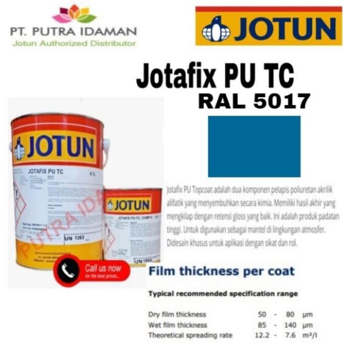 Jual Jotun Cat Marine Polyurethane Jotafix Pu Tc 5 Liter - Ral 5017 ...